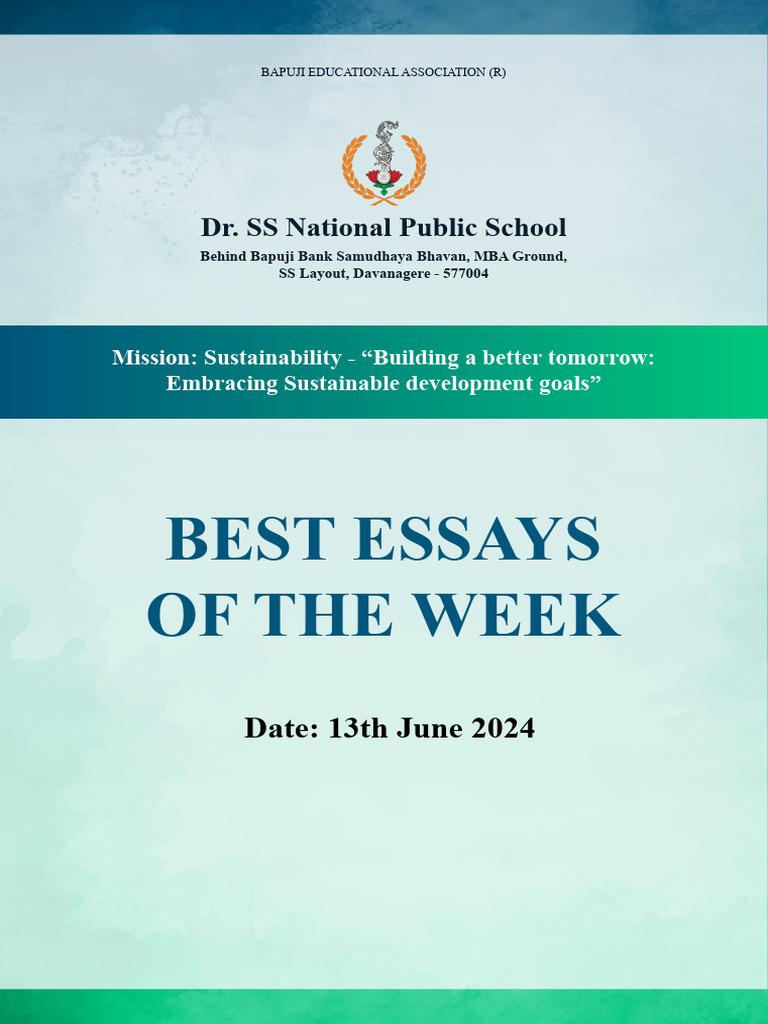 Best Essays of The Week 3 | PDF | Air Pollution | Sustainability