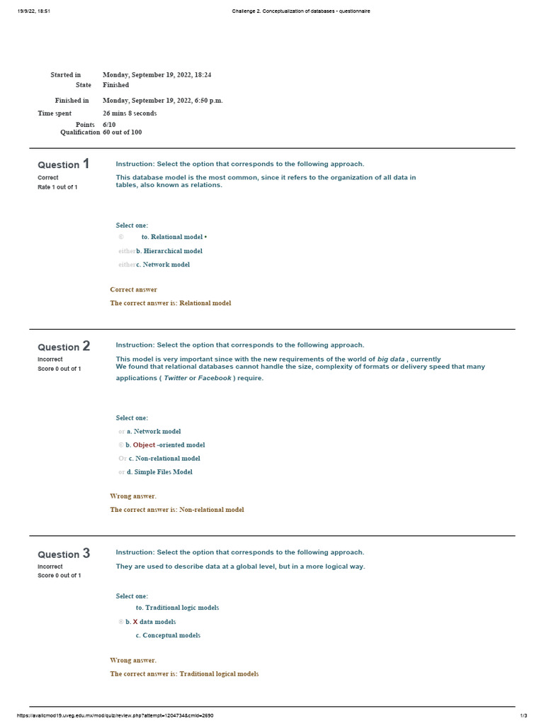 Challenge 2 Conceptualization Of Databases Questionnaire Pdf Databases Conceptual Model