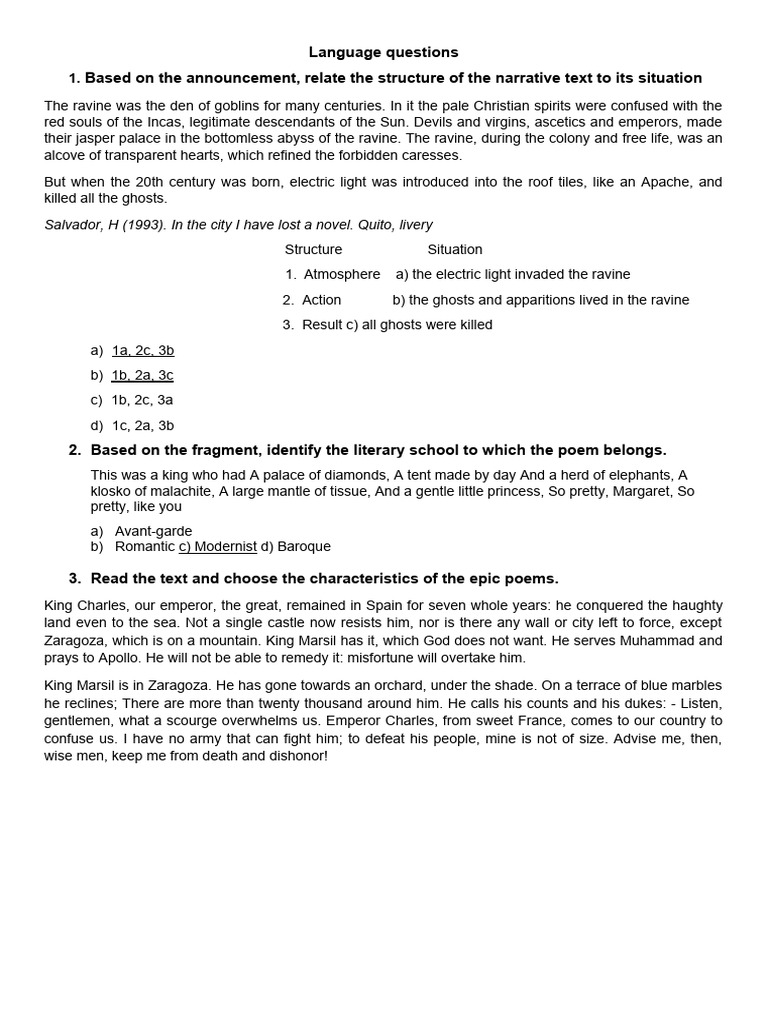 Language and Literary Analysis Questions | PDF | Earth | Hubble Space ...