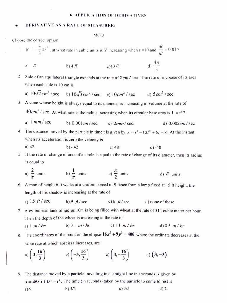 Applications of Derivatives & Increasing and Decreasing Func. | PDF ...