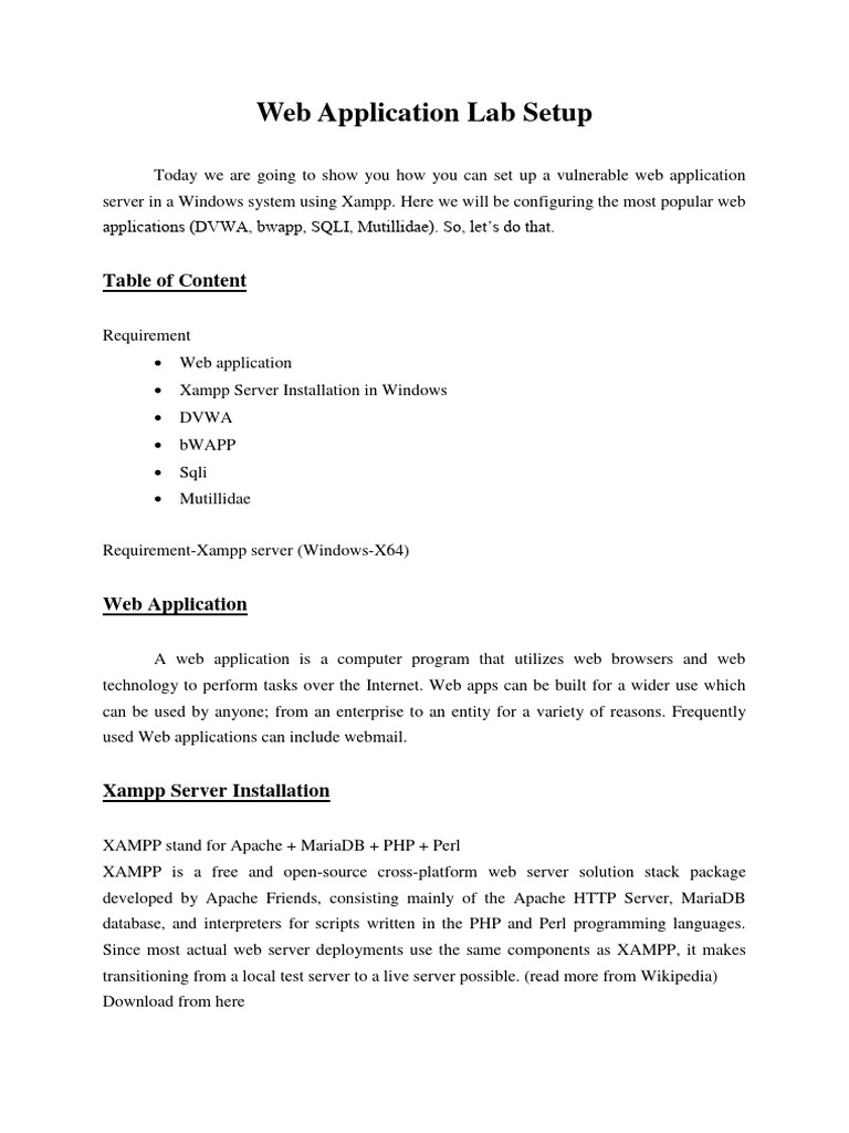 Web Applicaion Lab Setup Guide | PDF | World Wide Web | Internet & Web