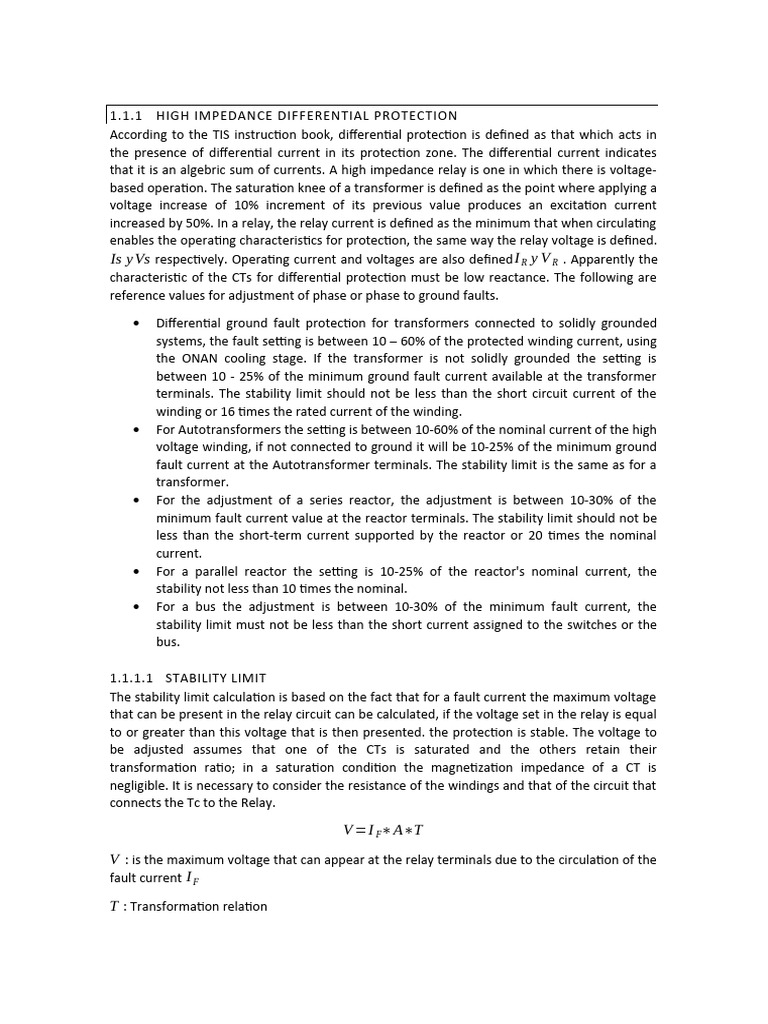 High Impedance Differential Protection | PDF | Transformer | Electrical ...