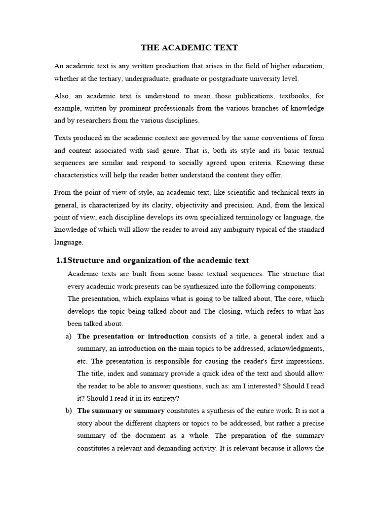 The Academic Text | PDF | Knowledge | Information