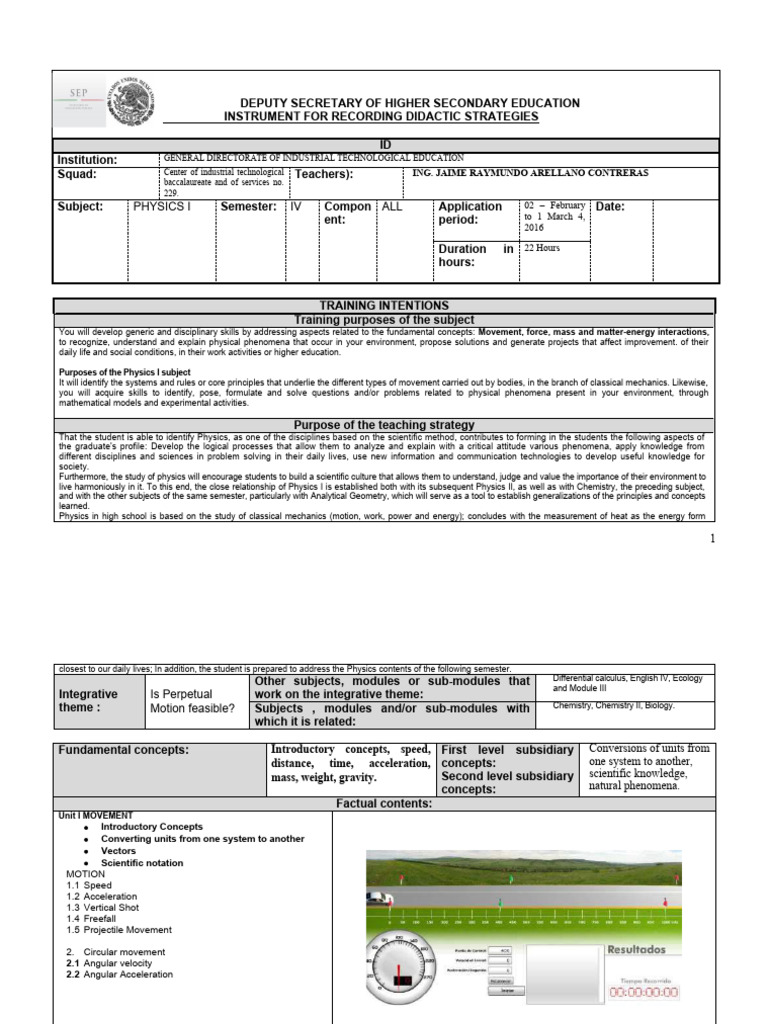 Physics Didactic Sequence 1 | PDF | Acceleration | Physics