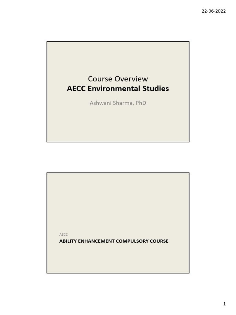 AECC EVS Course Overview | PDF | Conservation Biology | Biodiversity