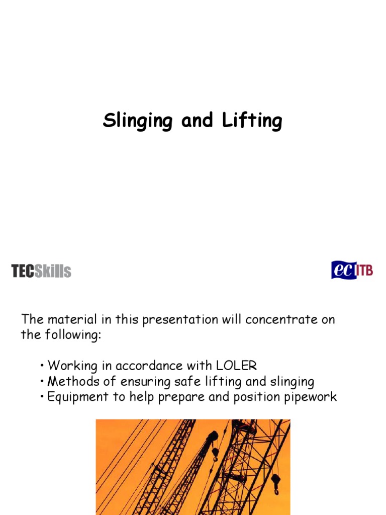 Safe Lifting and Slinging | PDF | Elevator | Occupational Safety And Health
