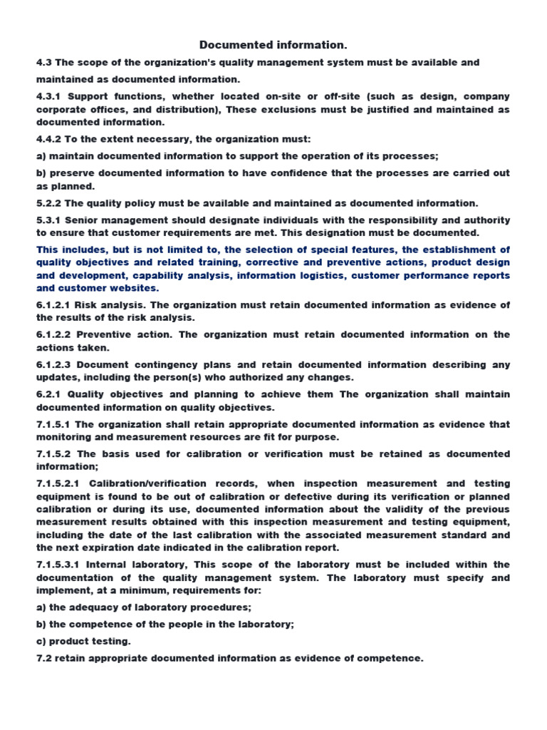 Quality Management System Documentation | PDF | Verification And ...