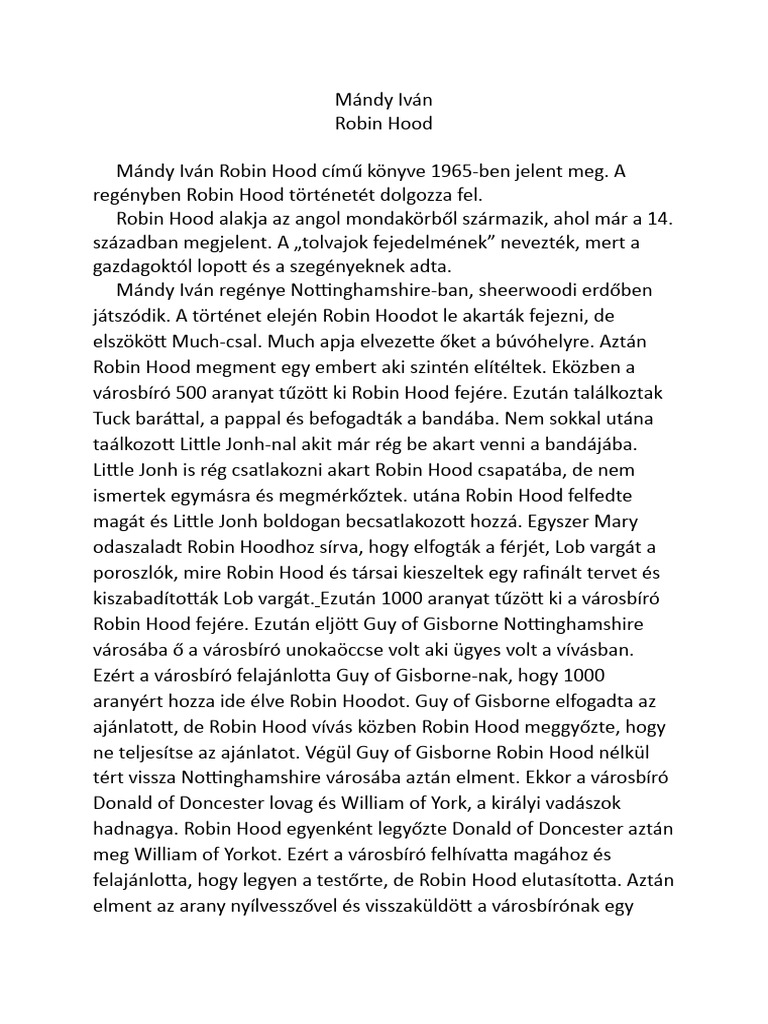 Mándy Iván: Robin Hood | PDF