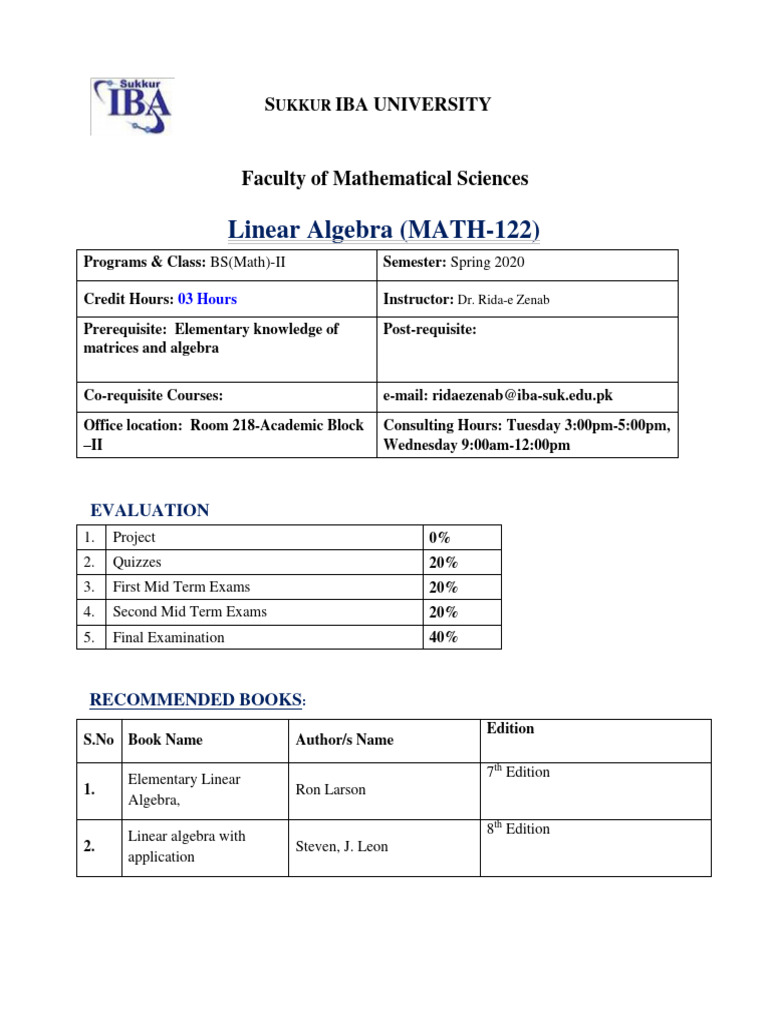 LA Outline | Download Free PDF | Linear Map | Matrix (Mathematics)
