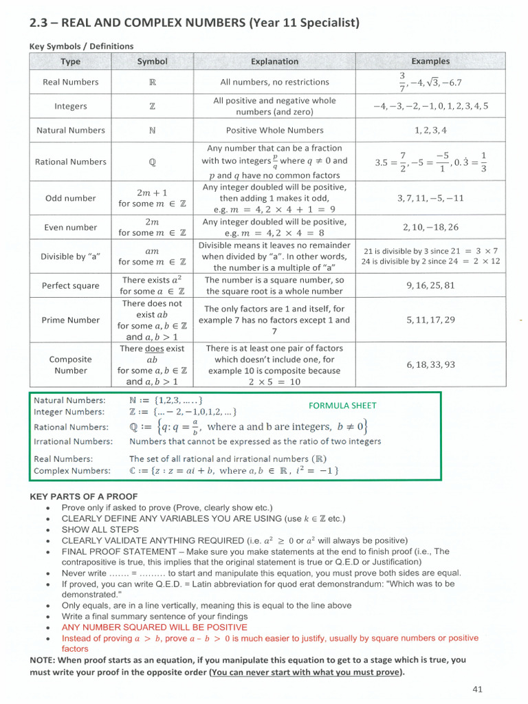 2.3 Real and Complex Numbers (Solutions) | PDF