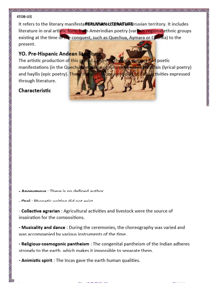 Prehispanic Andean Literature | PDF | Peru | Inca Empire