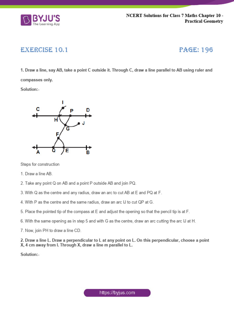 NCERT Solutions For Class 7 Maths 8may Chapter 10 Practical Geometry | PDF | Triangle ...