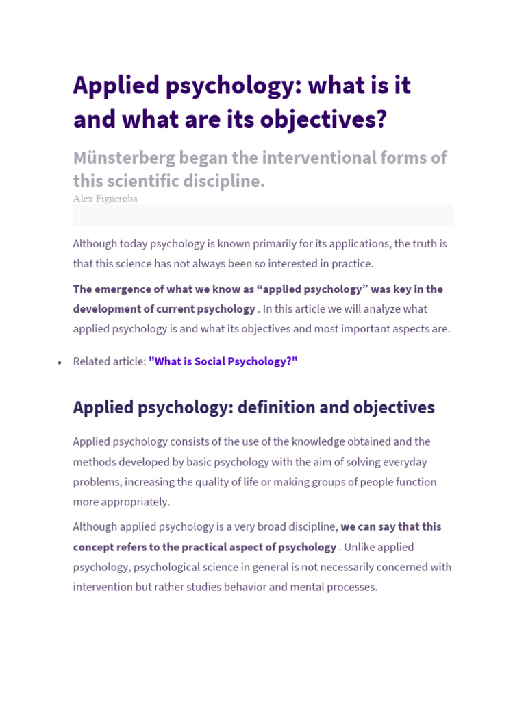 Saul Applied Psychology | PDF | Psychology | Applied Psychology
