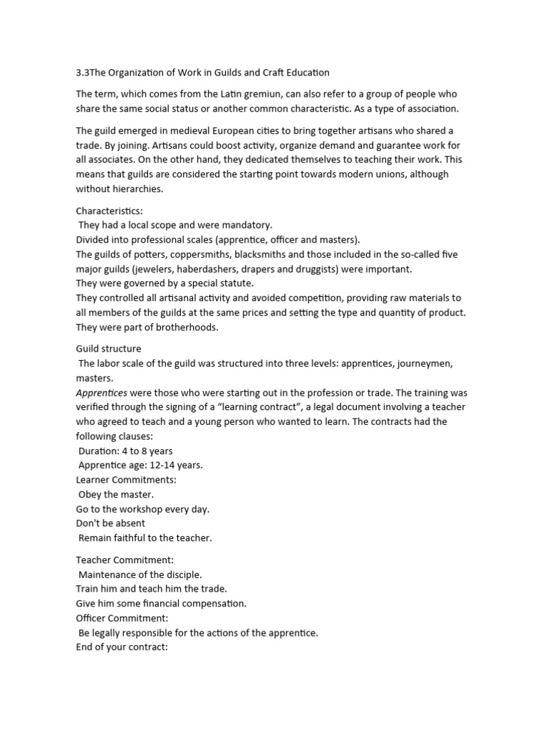 3.3the Organization of Work in Guilds and Craft Education | Download ...