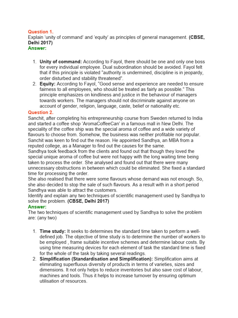 Case Studies - Solved - Ch.2 - Principles of Management | PDF ...