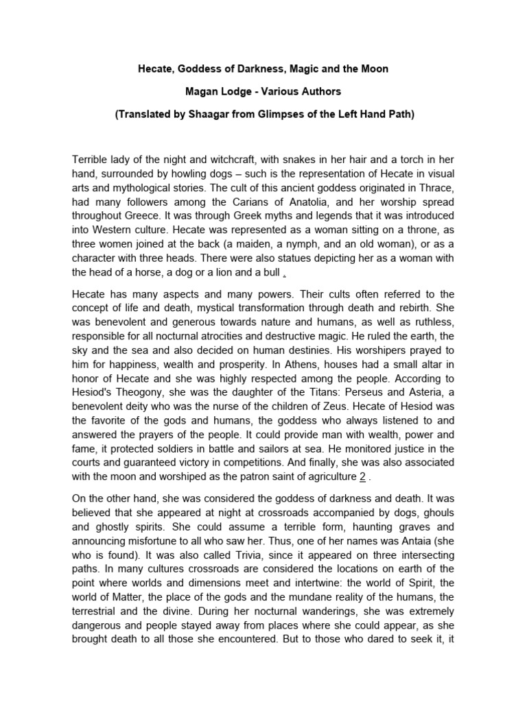 Hecate | PDF | Persephone | Mythology