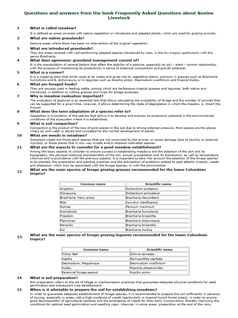 Book Questions and Answers Frequently Asked Questions About | PDF | Soil | Grassland