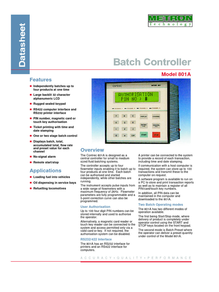 Contrec 801a Flow Meter | PDF | Relay | User Interface