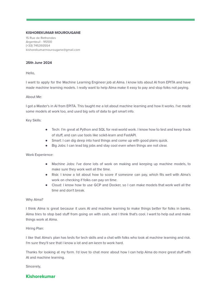 Letter Important Alma | PDF