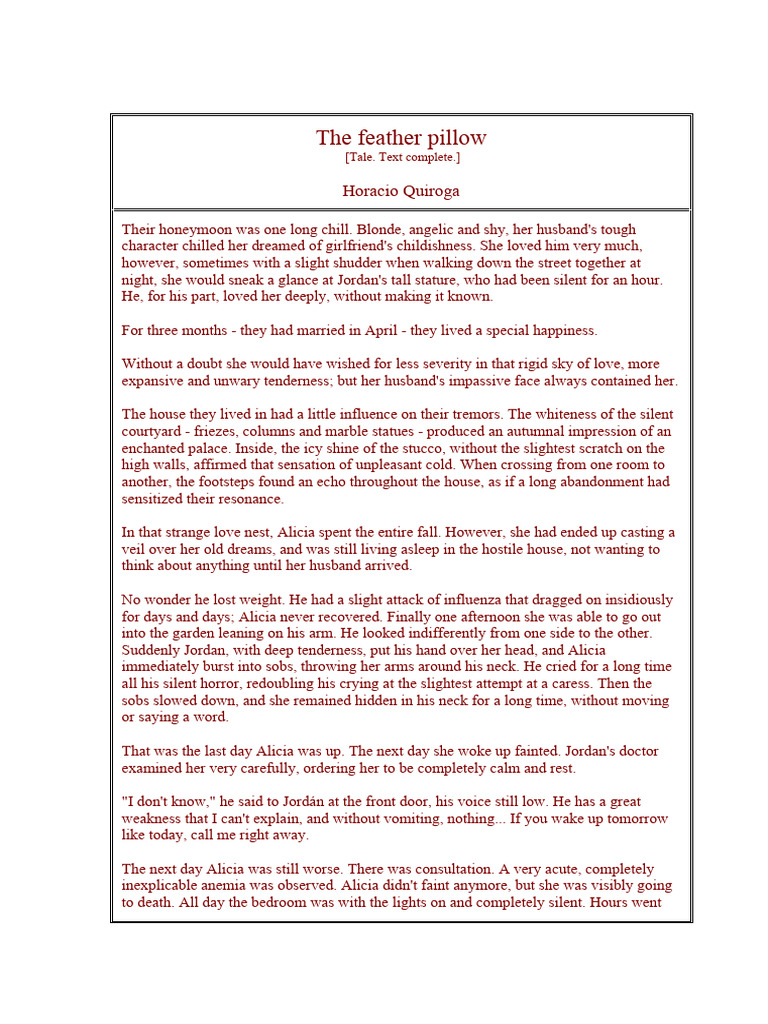 The Feather Pillow | PDF | Poetry | General Fiction