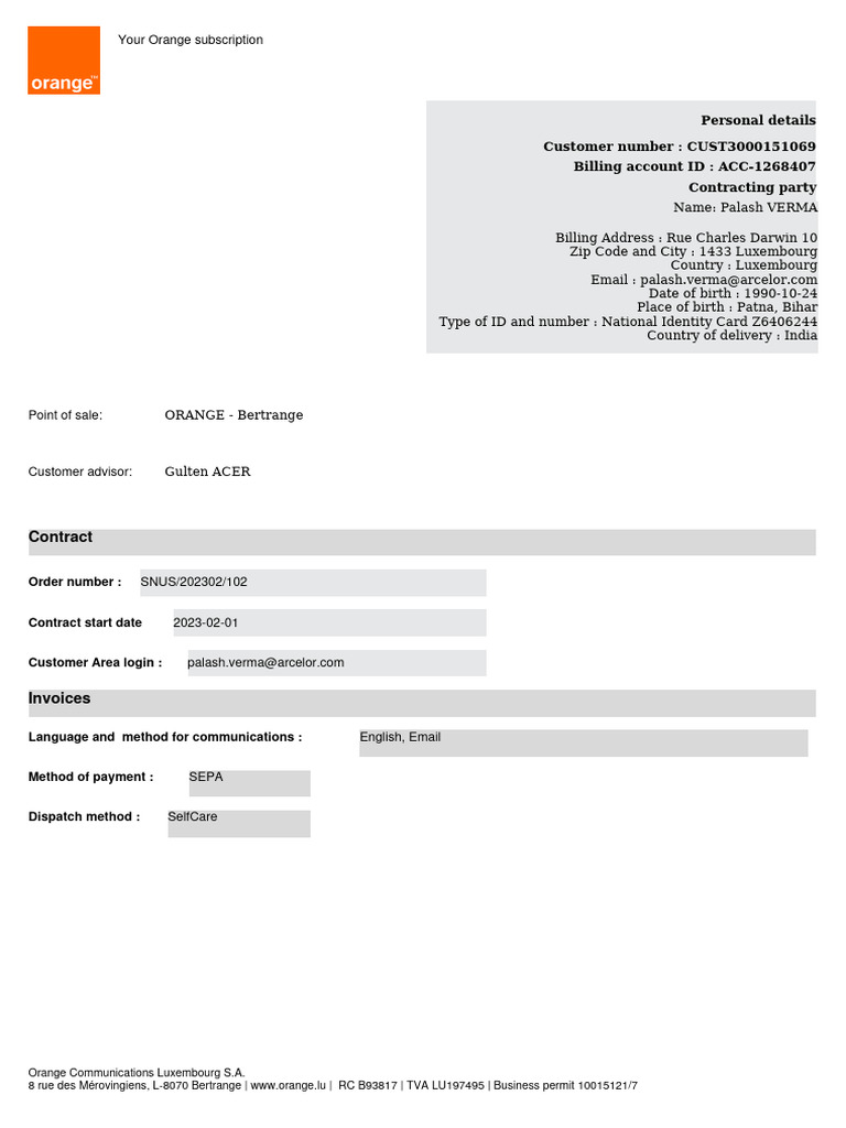 Internet Contract | PDF | Invoice | Fee