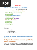 English Class 11 Gentlemen of The Jungle Notes | PDF