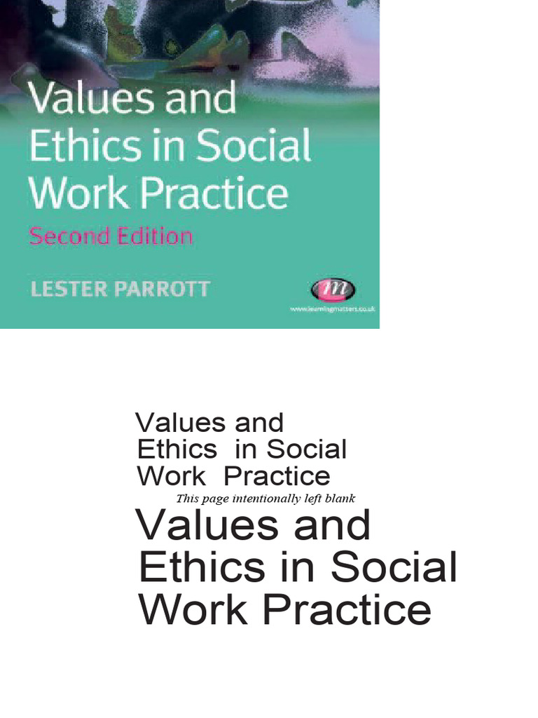 Values and Ethics in Social Work Practice (Transforming Social Work ...