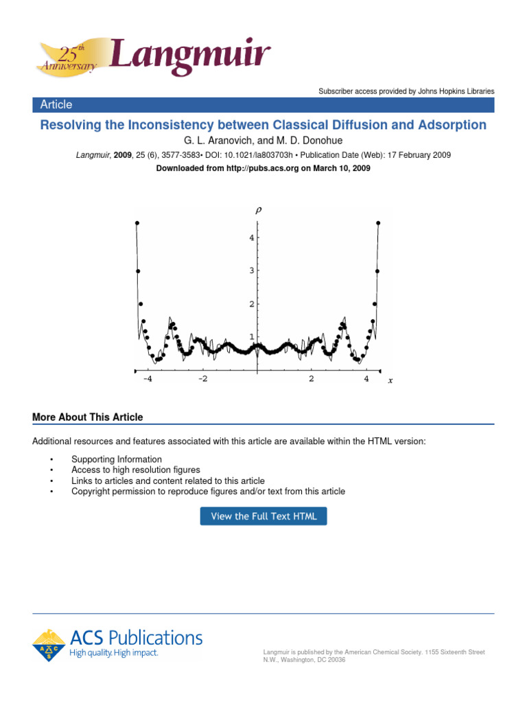 153 Langmuir2009 Final | PDF | Diffusion | Adsorption