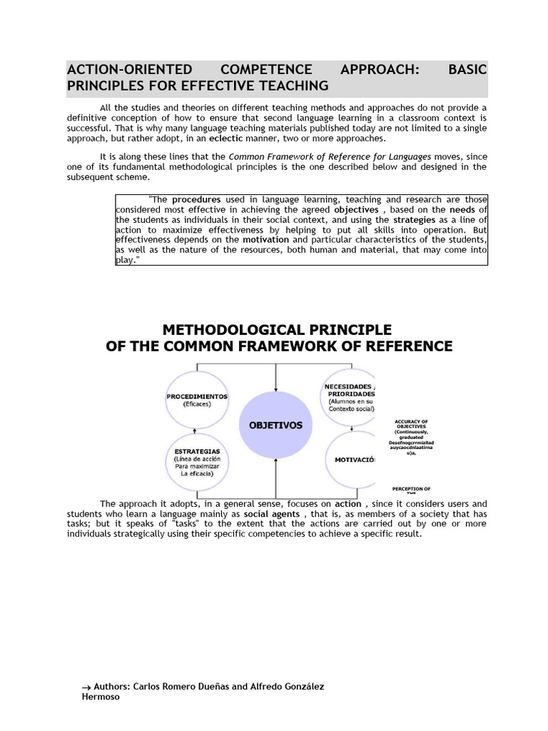 Action-Oriented Approach: Basic Principles of Teaching | PDF | Second Language | Linguistics
