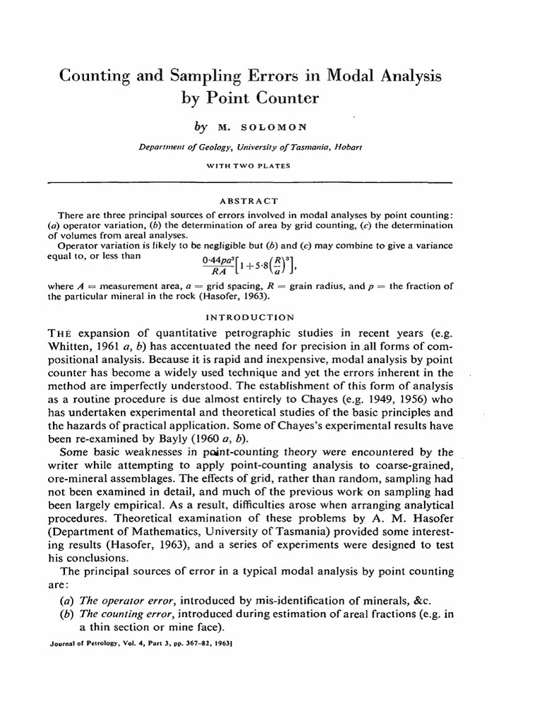 Point Counting Method | PDF | Variance | Mathematical Analysis