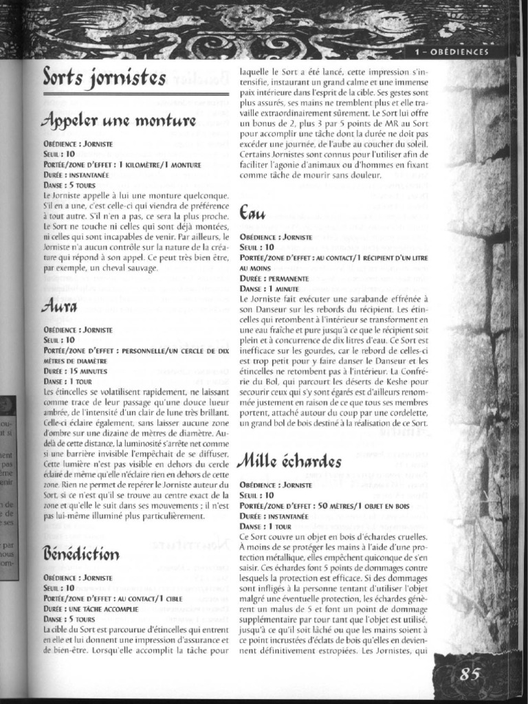 Agone - L'art de La Magie 85-104 Sorts EMPRISE | PDF