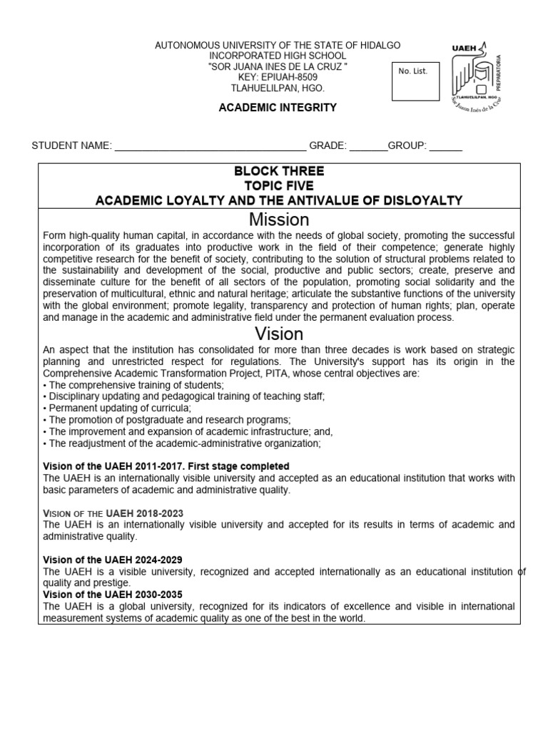 Academic Loyalty vs. Disloyalty Guide | PDF | Loyalty