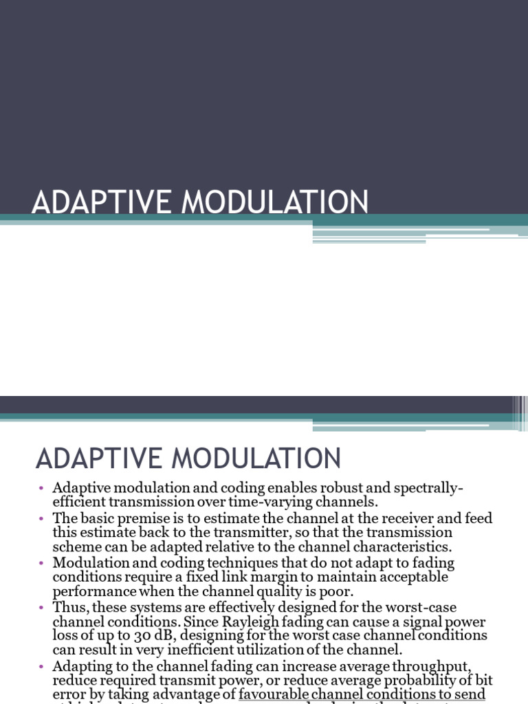 1 WC Adaptive Modulation Adaptive MQAM | PDF | Modulation | Bit Rate