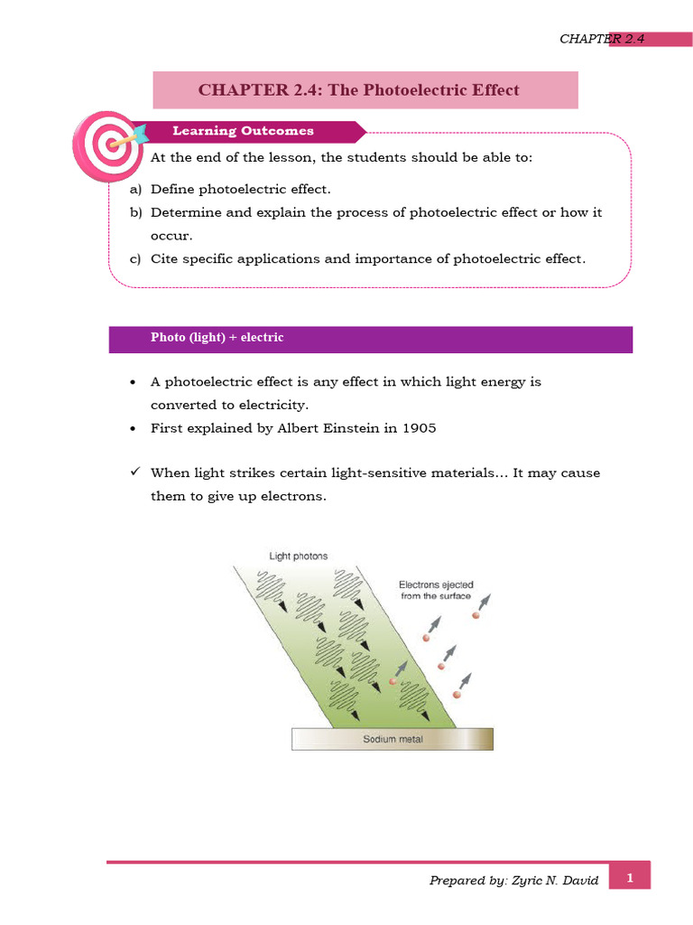David Handouts 2.4 | PDF | Photoelectric Effect | Photon