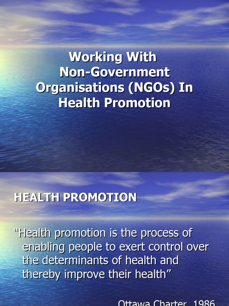 Working With NGOs | PDF | Non Governmental Organization | Health Promotion
