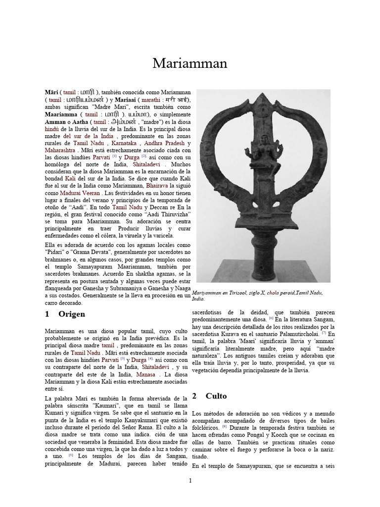 Mariamman | PDF | Diosa | Licencia Creative Commons