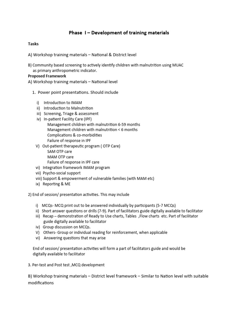 Phase I Training Material 1 | PDF