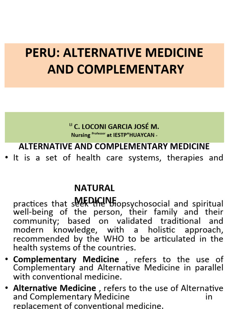 2.a. PERU Alternative and Complementary Medicine | PDF | Alternative ...