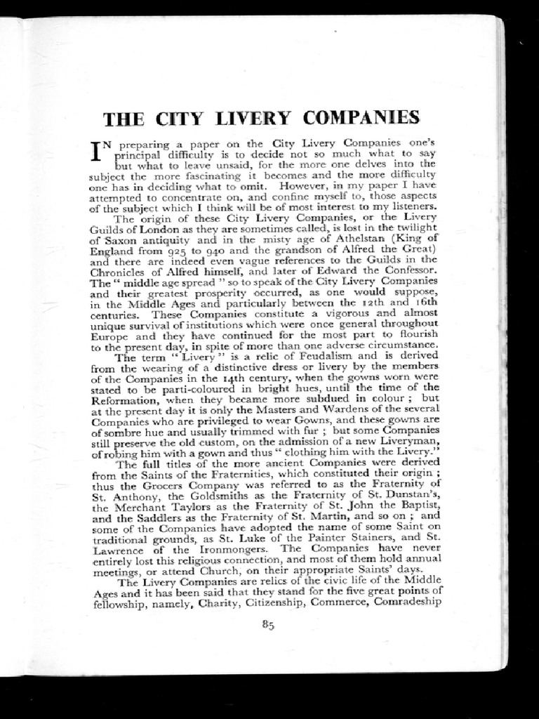 City Livery Companies | PDF