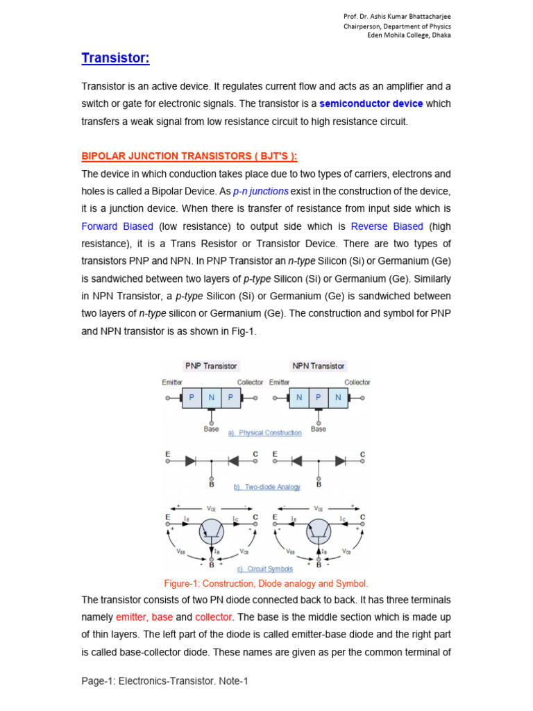 Understanding Transistors: BJT Basics | PDF | Bipolar Junction ...