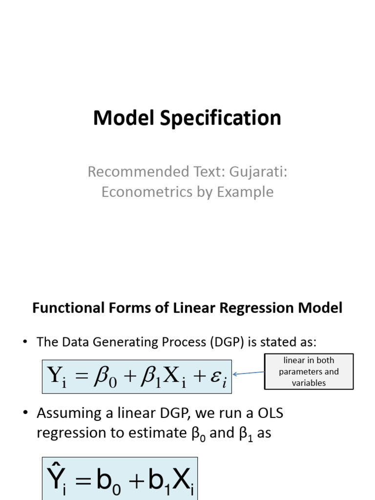 Model Specification | PDF | Errors And Residuals | Coefficient Of Determination
