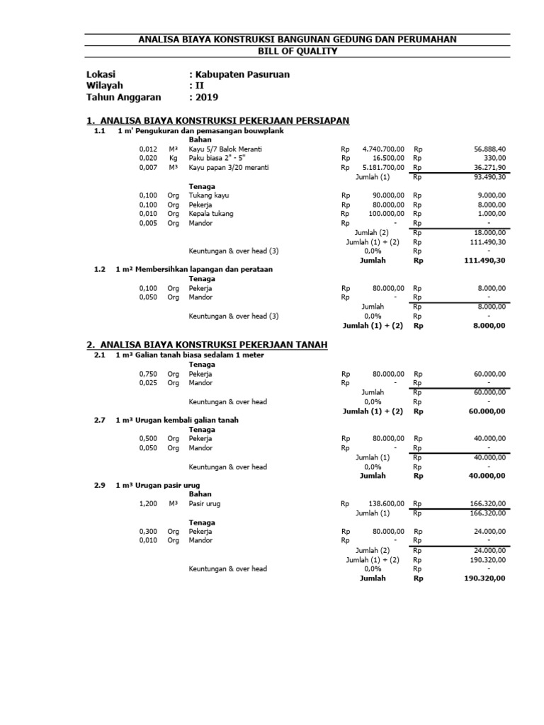 02.bill of Quality (BQ) | PDF