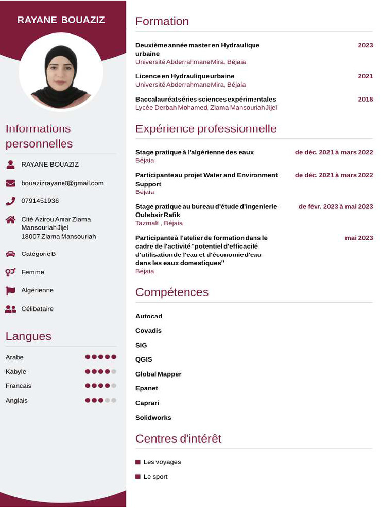 CV Rayane | PDF