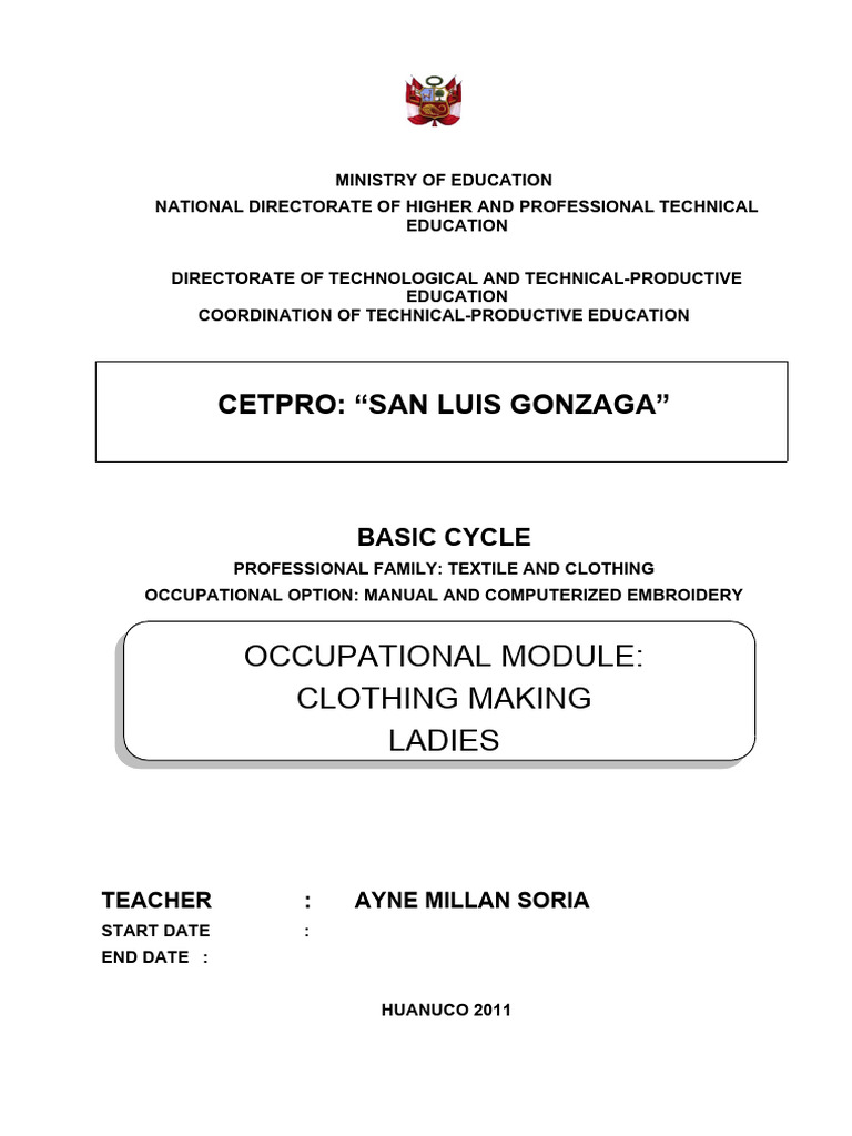Ladies' Garment Manufacturing Module | Download Free PDF | Sewing ...