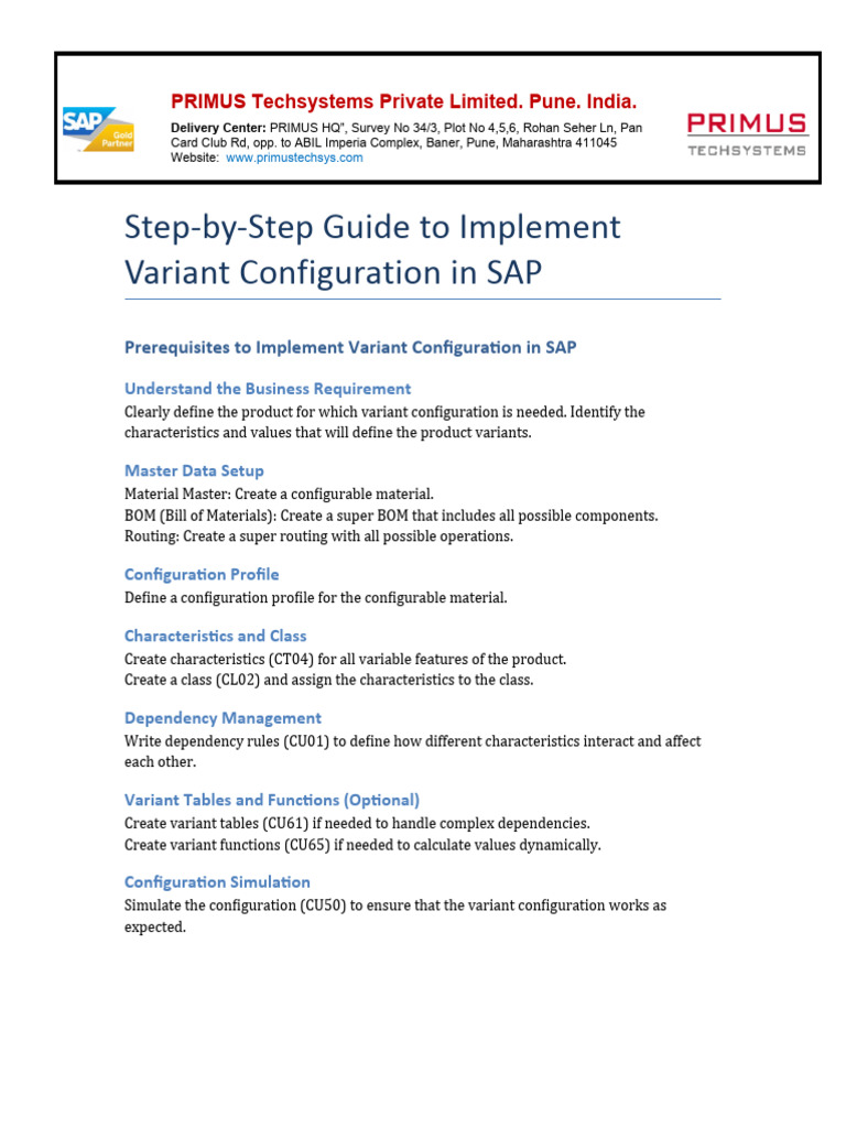 SAP Variant Configuration Guide | PDF | Computer Programming | Computing