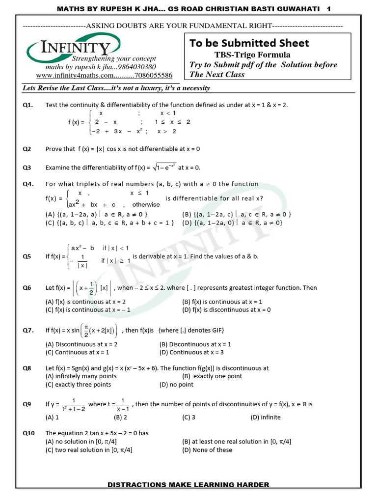 TBS Cont and Diff | PDF | Function (Mathematics) | Mathematical Relations