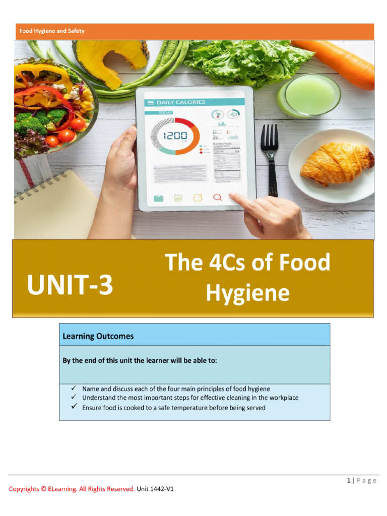 Unit 3 The 4Cs of Food Hygiene | PDF