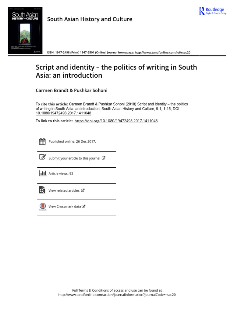 Script and Identity The Politics of Writ | PDF | Urdu | Sanskrit