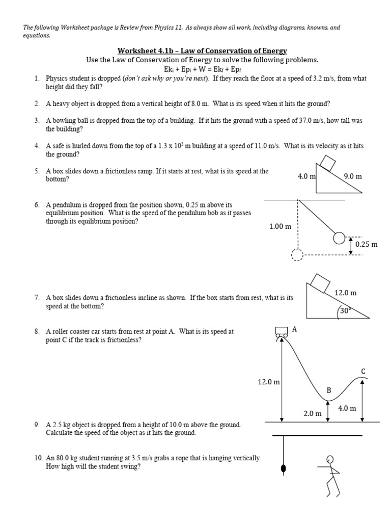 Unit 4 - Worksheet - 4.1b Work | PDF | Physical Sciences | Physical ...
