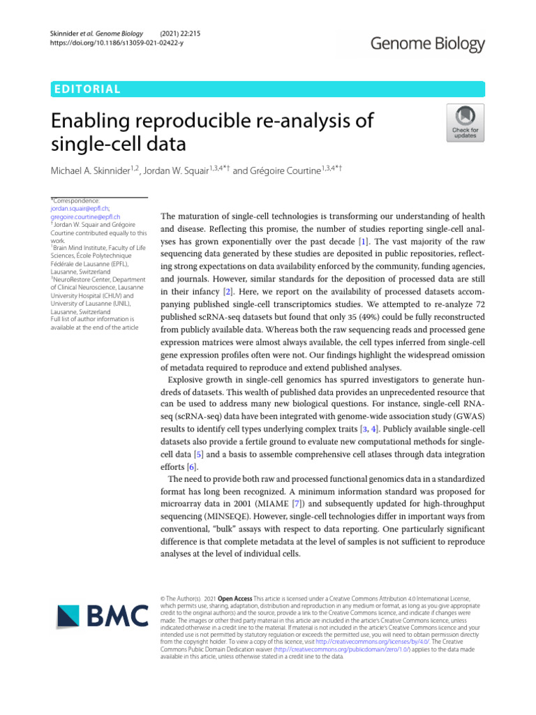 Skinnider 等 - 2021 - Enabling reproducible re-analysis of single-cell d ...